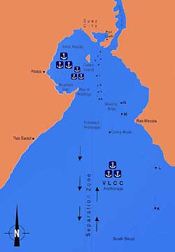 Map of Suez Approaches